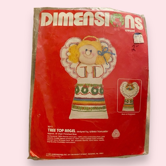 Dimensions | Holiday | Nwt 981 Dimensions Tree Top Angel Crewel Kit 811 ...